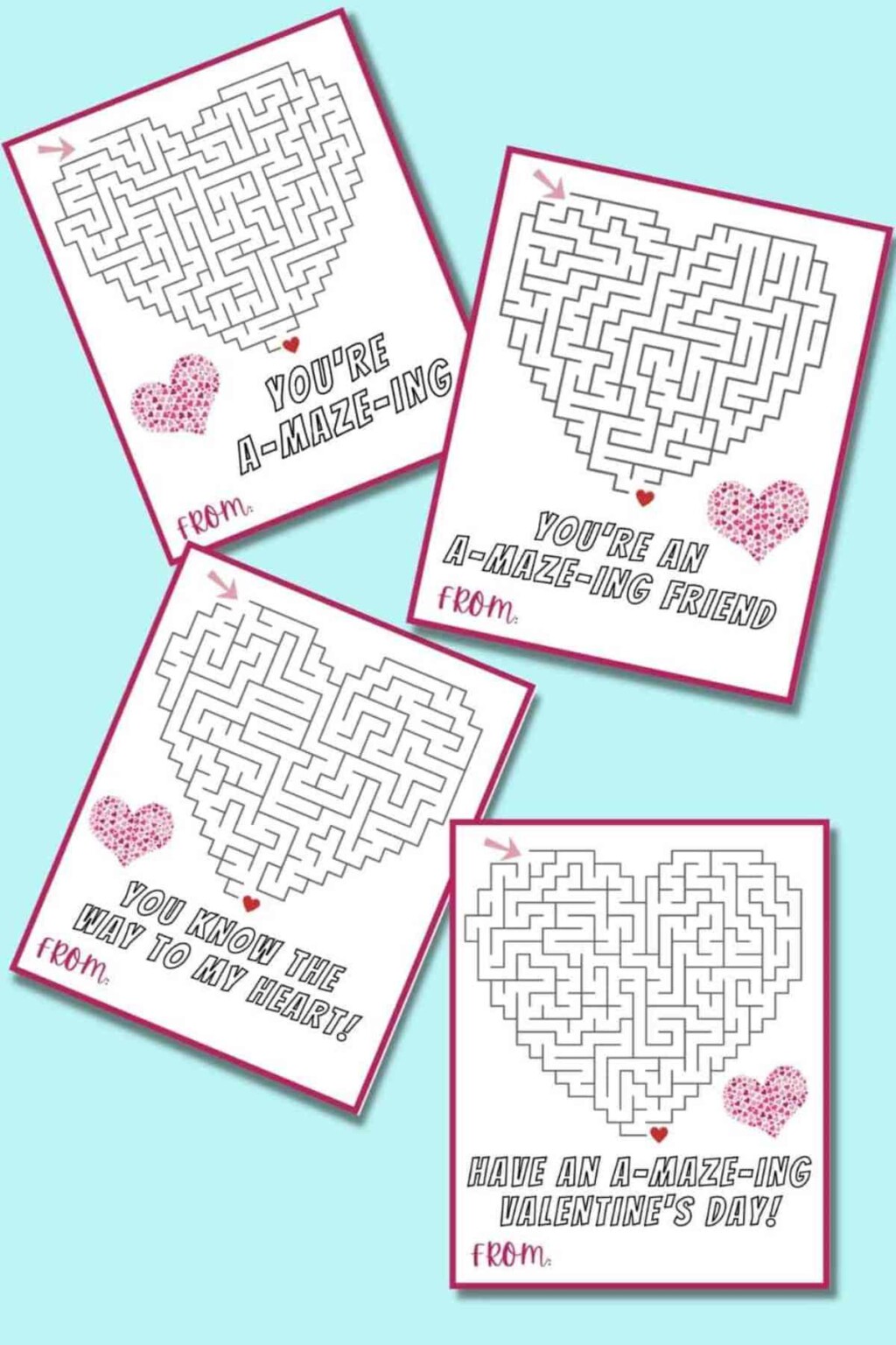 maze printable valentine for kids - Andrea's Notebook