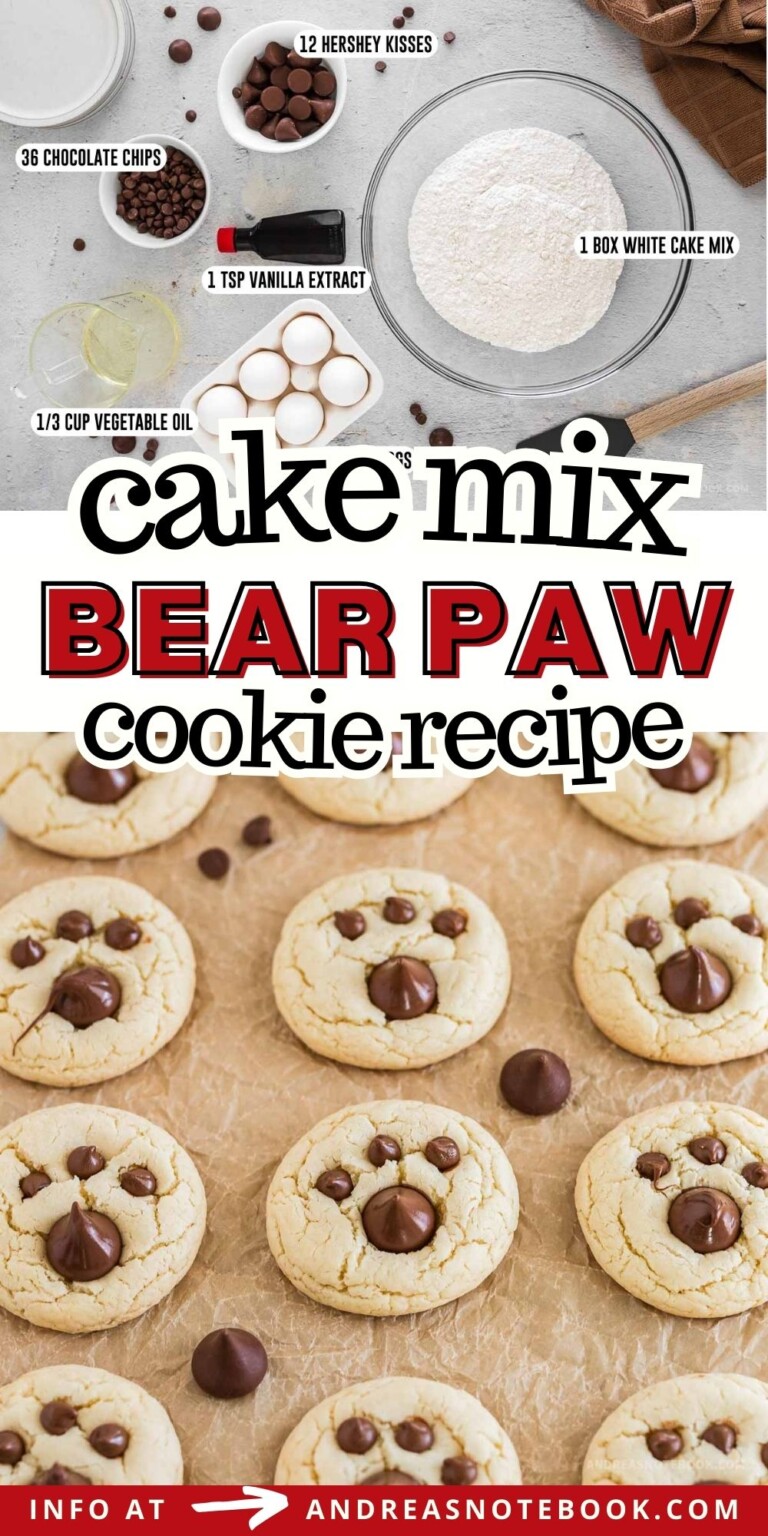 4 ingredient cake mix cookie - bear paw cookies recipe - Andrea's Notebook